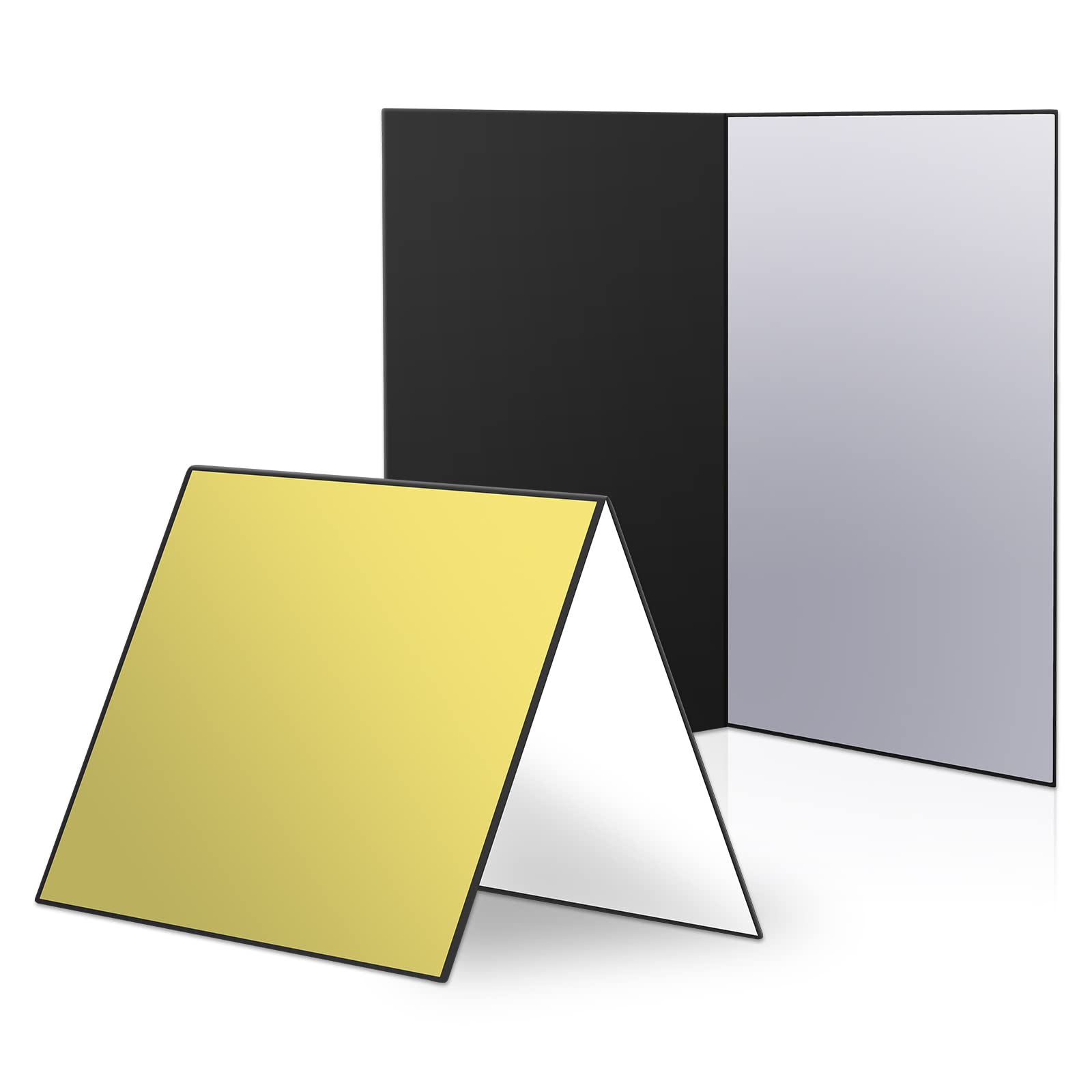 NEEWER Photography Light Reflector Cardboard, 2 Packs 4-in-1 A3 (17x12in/42x30cm) Size Studio Tabletop Folding Light Diffuser Board for Still Life, Product, Food Photography, Silver/Gold/White/Black