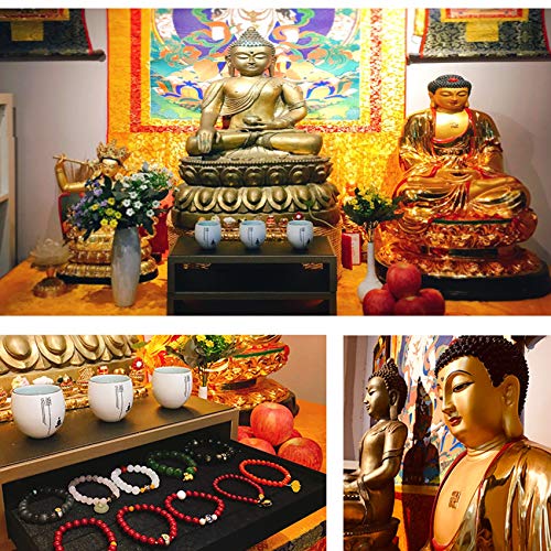 UTHTY Natural Cinnabar Bracelet Feng Shui Wealth Cinnabar Bracelet Natural Cinnabar Laughing Buddha Head Beads Bracelet Stretchy Bangle Amulet Attracts Money Luck Ward Off Evil Spirits