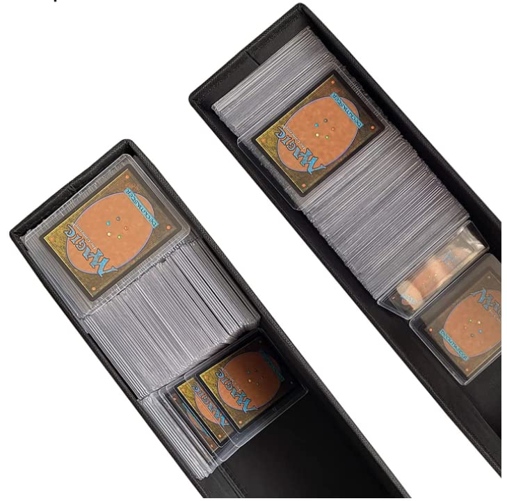 tutata Leather Trading Card Storage Box Toploader Storage Box, Baseball Card Storage Box Card Organizer for MTG TCG CCG LCG Cards and Toploaders and Sleeves - Set of 2