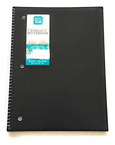 Pen + Gear 1 Subject Notebook, College Ruled, 80 Sheets (Yellow - Red - Black)