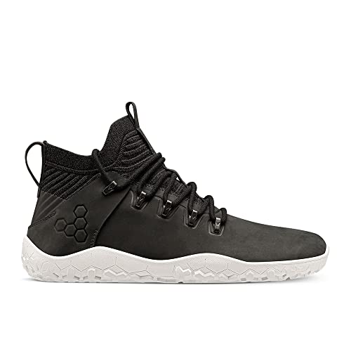 Vivobarefoot Magna FG, Mens Leather and Wool Hiking Trainers with Barefoot Sole Black