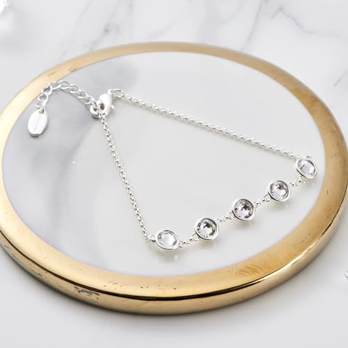 Philip Jones April Birthstone Bracelet Created with Diamond Zircondia® Crystals