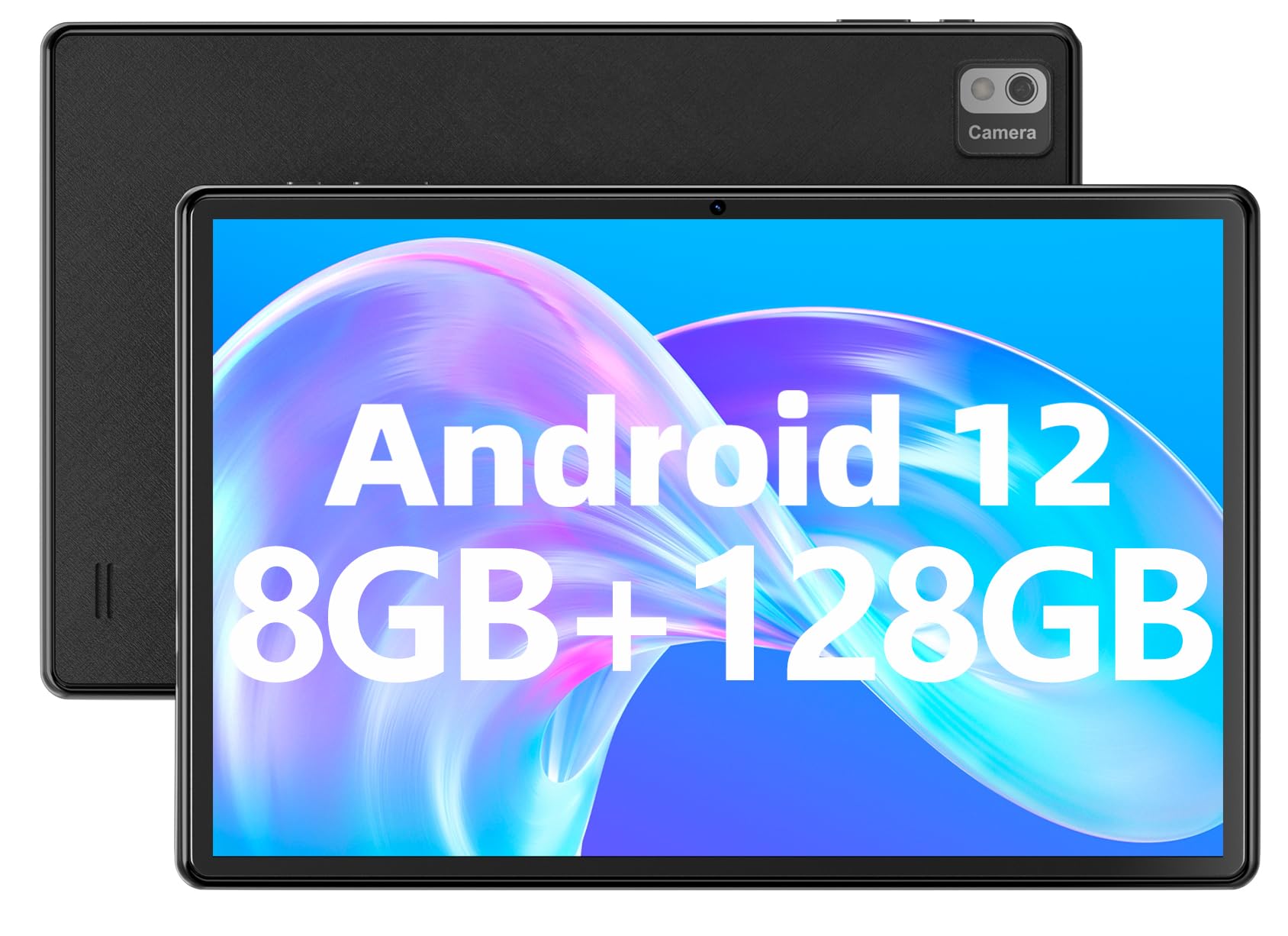 SGIN 10 Inches Tablet, Android 12 Tablet, Octa-Core Processor Tablets with 8GB RAM 128GB ROM, FHD 1280 * 800, 6000mAh, WiFi Bluetooth 5.0, GPS, 5MP+8MP Dual Camera, TF Card 256GB Expansion(Black)