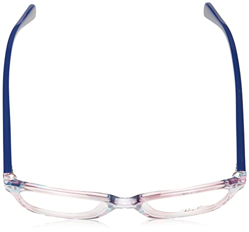 Ray-Ban Junior Girls' RY1591 Square Prescription Eyeglass Frames, Violet Striped Multicolor/Demo Lens, 48 mm