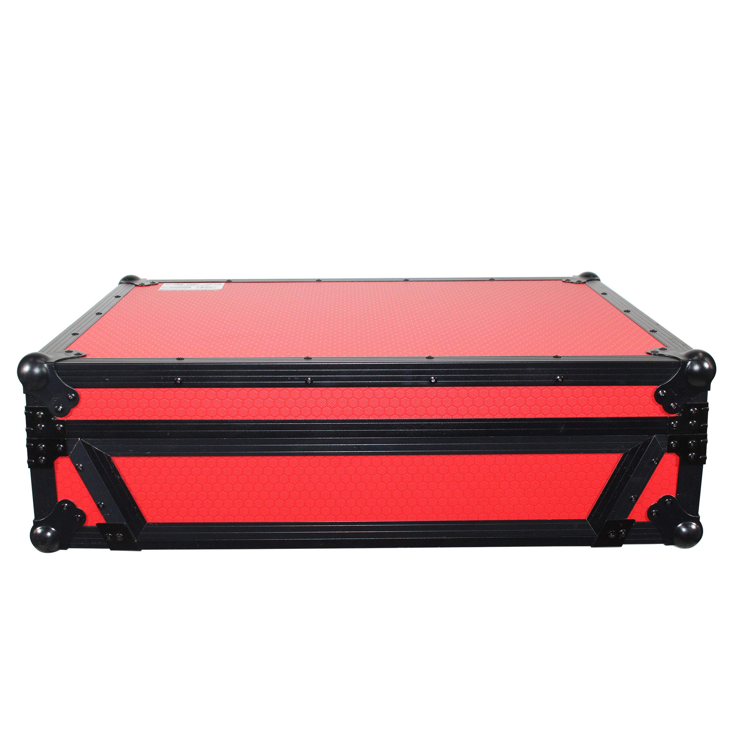 ProX XS-PRIME4 WRB ATA Flight Case For Denon PRIME 4 DJ Controller with 1U Rack Space and Wheels - Red Black