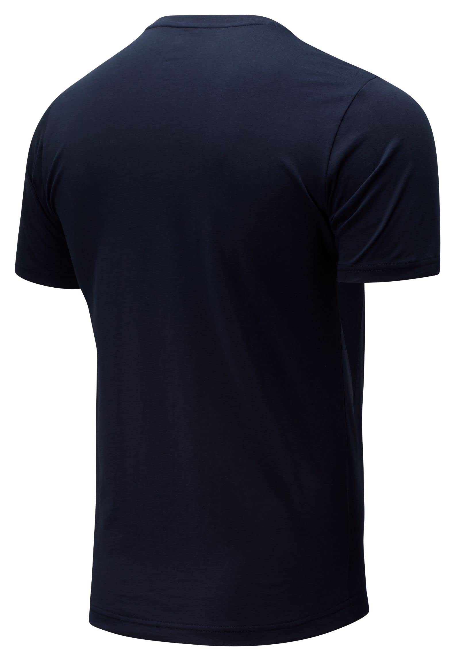 New Balance Men's NB Essentials Stacked Logo Short Sleeve, Mako Blue, XX-Large