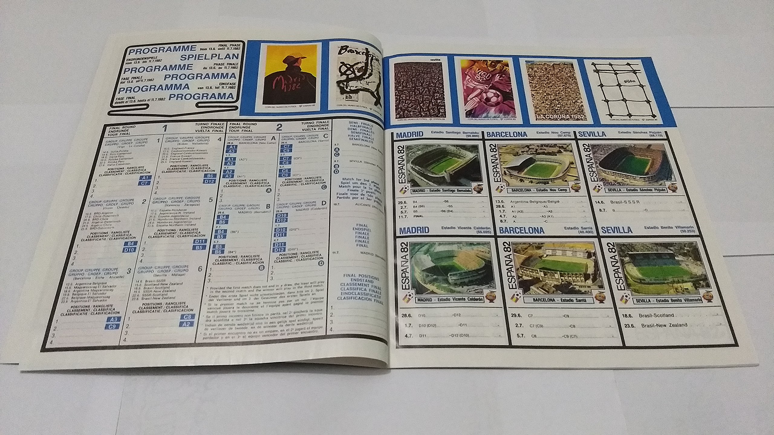 PANINI World Cup Spain España 82 Album Players Images Printed Mundial Copa del Mundo