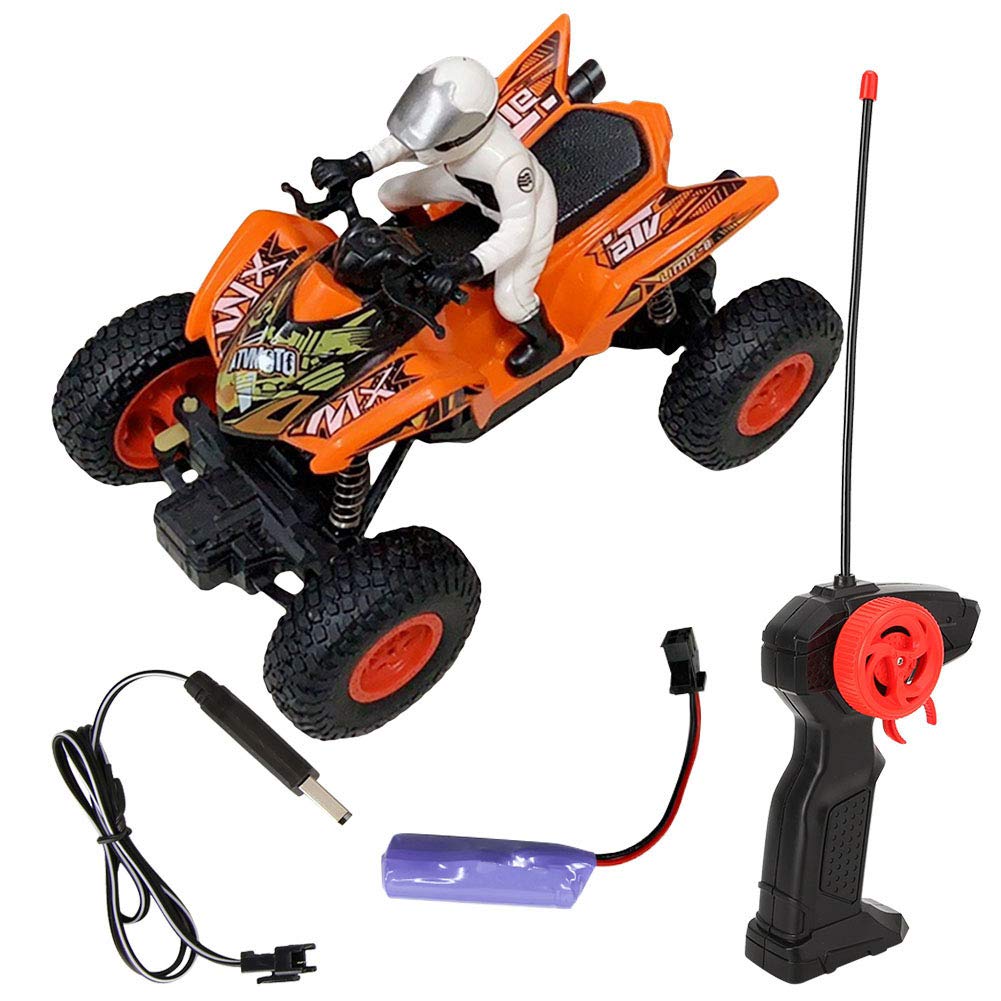 Weojeviy Remote Control Car Cool Kids Children Motorcycle Toy Remote Control Plastic Beach Motorbike (Orange)
