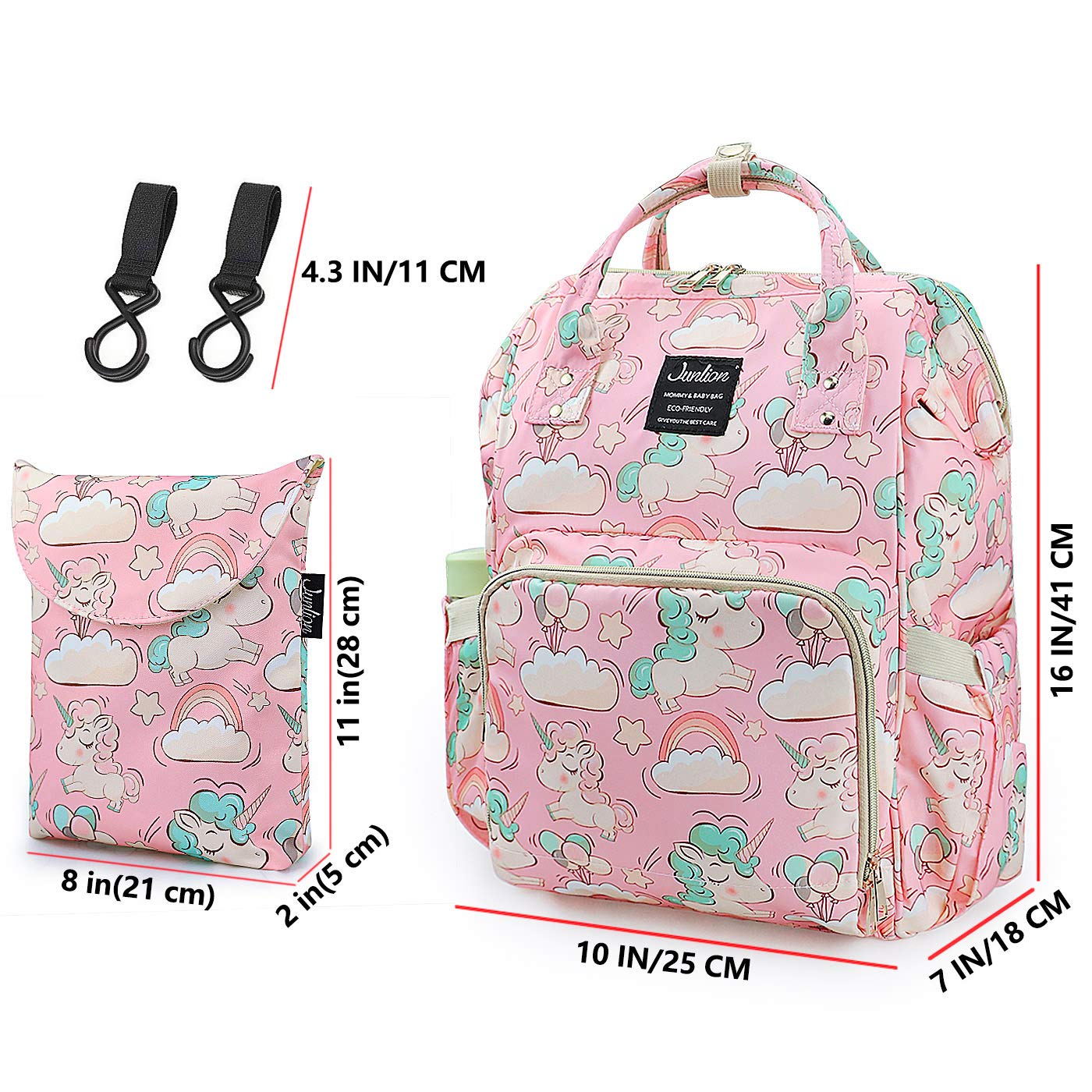 Proboths Unicorn Diaper Bag, Large Capacity Diaper Backpack Waterproof Nappy Bag for Baby Care