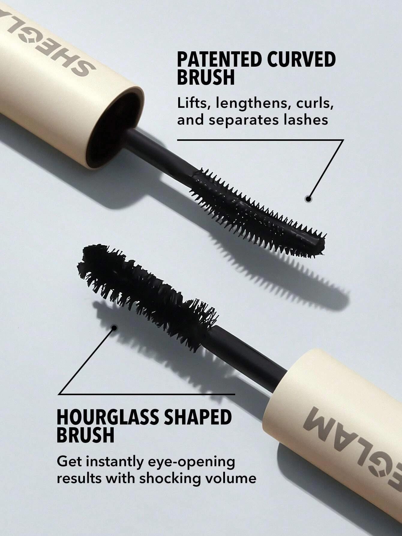 SHEGLAM 2 In 1 Black Volume and Length Washable Mascara Long Lasting Dual-Ended Tubing Eye Makeup
