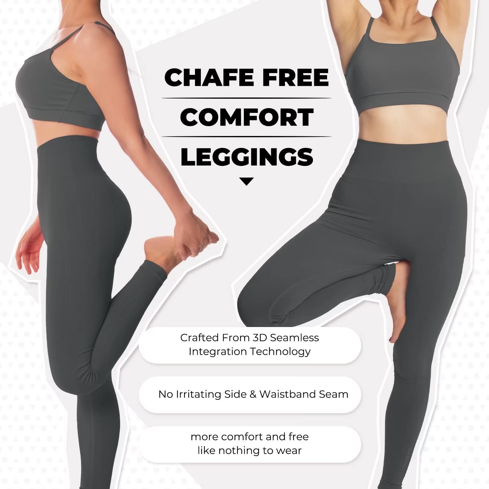 TreeWeek Women's Seamless Yoga Leggings High Waist Running Workout Rib Elastane Pants(S,Rose)