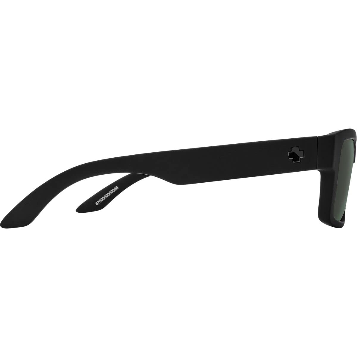 SPY Optic Discord Lite, Square Sunglasses, Color and Contrast Enhancing Lenses (Soft Matte Black, Happy Polarized Gray Green Lenses)
