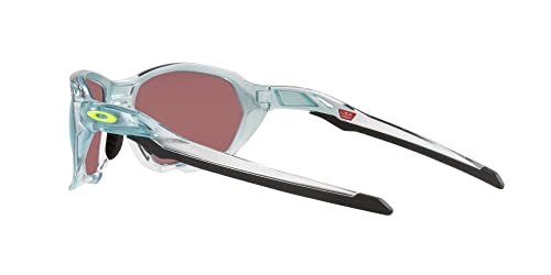 Oakley Men's OO9019 Plazma Rectangular Sunglasses, Blue Ice/Prizm Deep Water Polarized, 59 mm