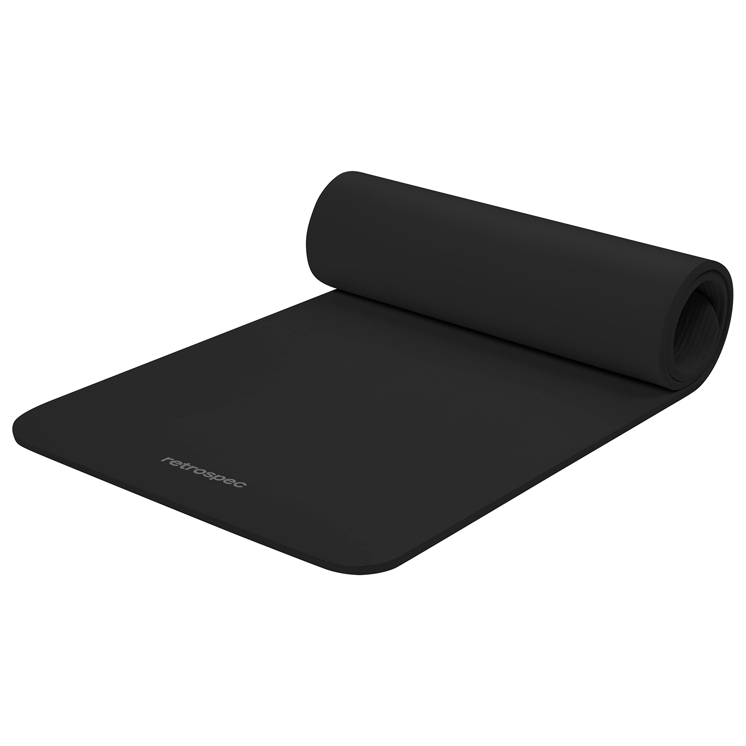 Retrospec Solana Yoga Mat Thick w/ Nylon Strap for Men & Women, 1/2 inch, Fossil Gray
