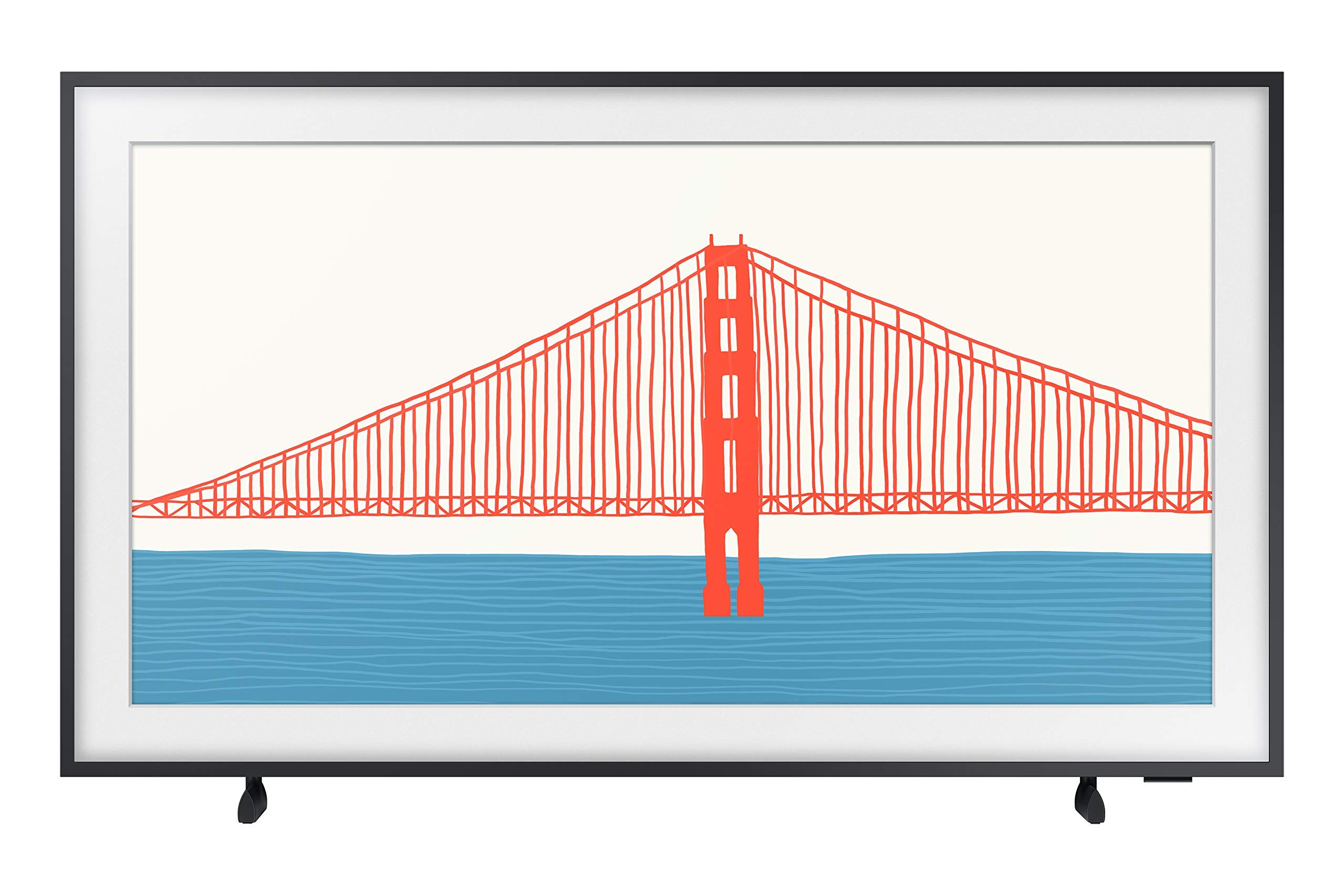 SAMSUNG QN55LS03AA 55" QNLS03A Series UHD LED 4K Smart TV with a VG-SCFA55WTC The Frame 55" Customizable Bezel – Beveled White (2021)(Used)