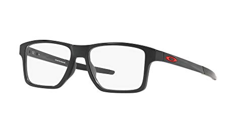 Oakley Men's Ox8143 Chamfer Squared Prescription Eyeglass Frames, Polished Black/Demo Lens, 54 mm