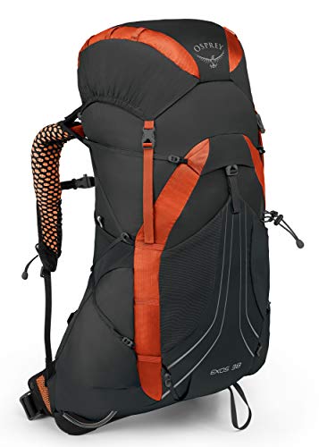 Osprey Exos 38 Men's Backpacking Backpack, Blaze Black, Large