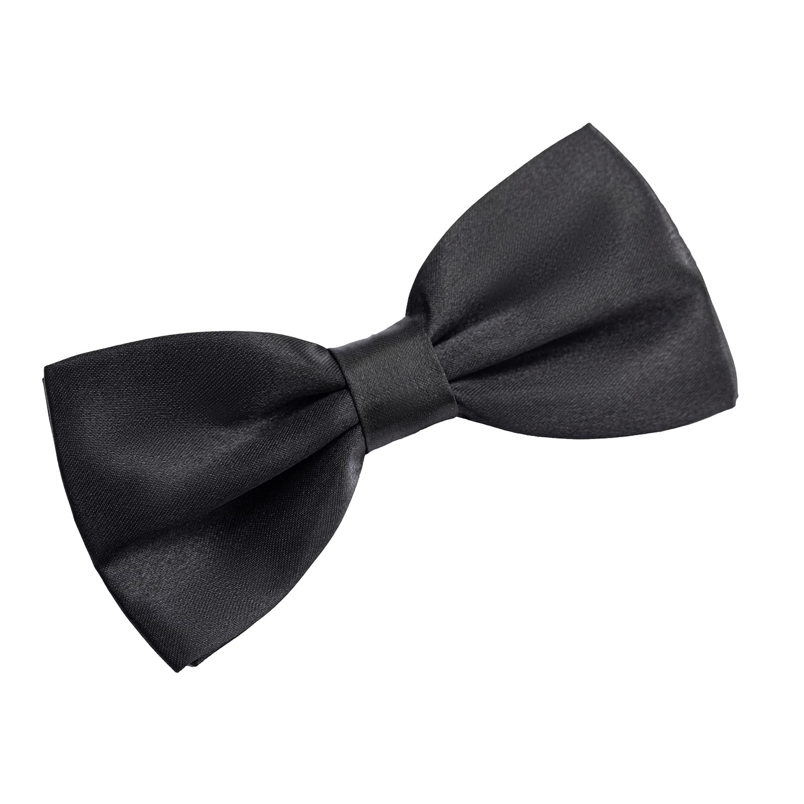TASTION Black Bow Ties for Men Solid Color Pre-Tie Bow Tie Classic Plain Satin Formal Tuxedo Adjustable Bowties for Wedding & Party