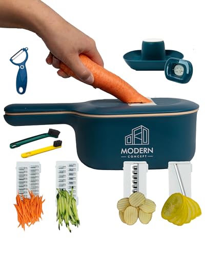 ModernConcept Mandoline Slicer Onion Slicer Vegetable Cutter Julienne Slicer Kitchen Master Handheld Mandoline Slicer Veggie Slicer with Container Vegetable Slicer with Container Food Slicer