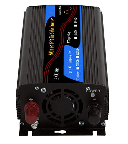 Y&J 500w On Grid Tie Solar Inverter Pure Sine Wave DC11-28v to AC90-130v for 12v Solar System USA Plug