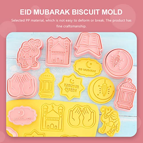 Wedding Cake Cookies Eid Mubarak Ramadan Cookie Molds: 8Pcs Cookie Cutters Islamic Muslim Biscuit Fondant Cake Chocolate Candy Silicone Ramadan Decorations