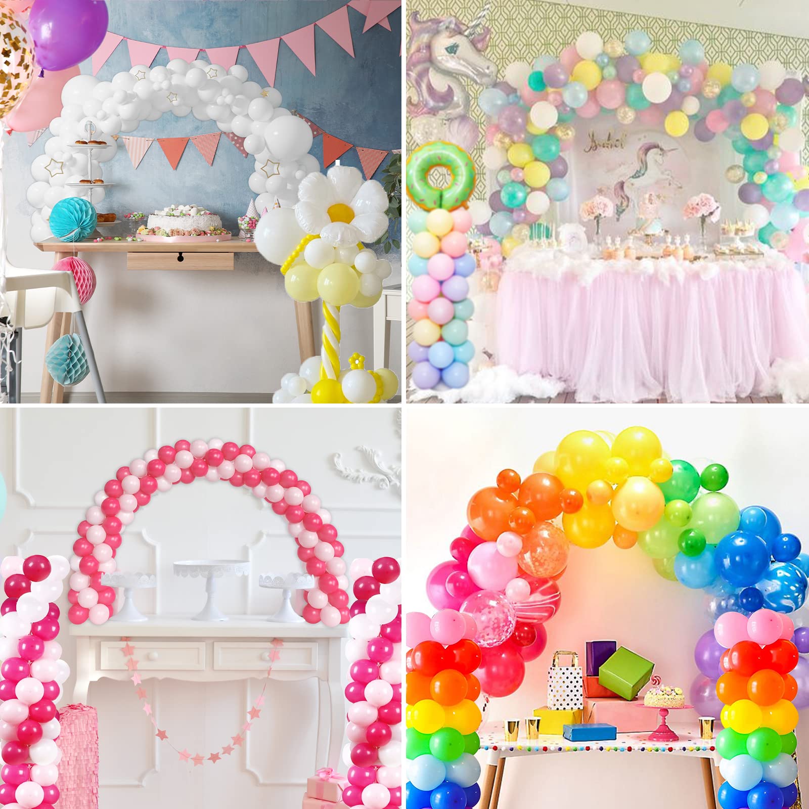 RUBFAC Table Balloon Arch Stand Kit for Wedding, Party, Graduation, Birthday, Photo Booth Decorations - 63 Inches, 2 Count