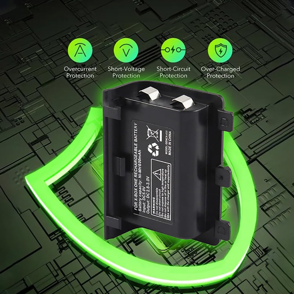 OSTENT Rechargeable Battery Pack and USB Charger Cord for Microsoft Xbox One Controller