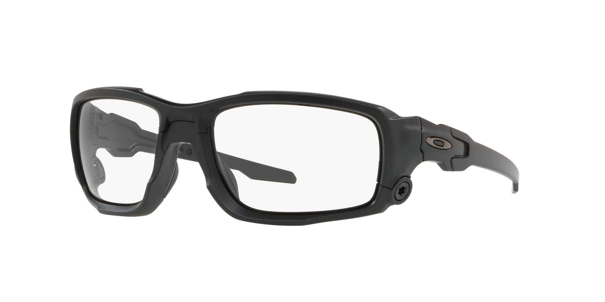 Oakley SI Men's OO9329 SI Ballistic Shocktube Round Sunglasses, Matte Black/Clear & Grey, 61 mm