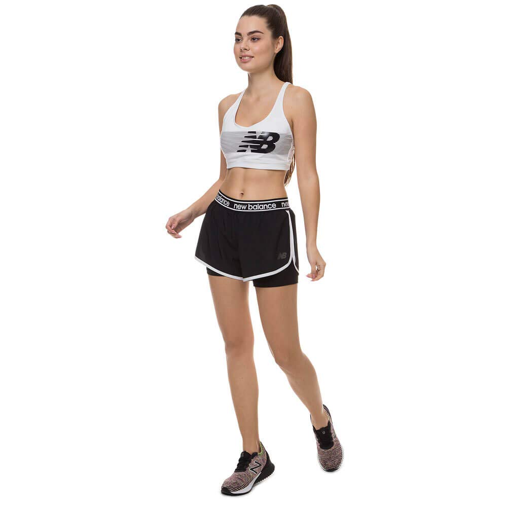 New Balance Women's Relentless 2 in 1 Short 20, Black, Medium