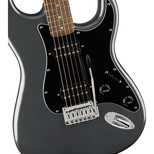 Squier Affinity Series Stratocaster Electric Guitar, with 2-Year Warranty, Charcoal Frost Metallic, Laurel Fingerboard
