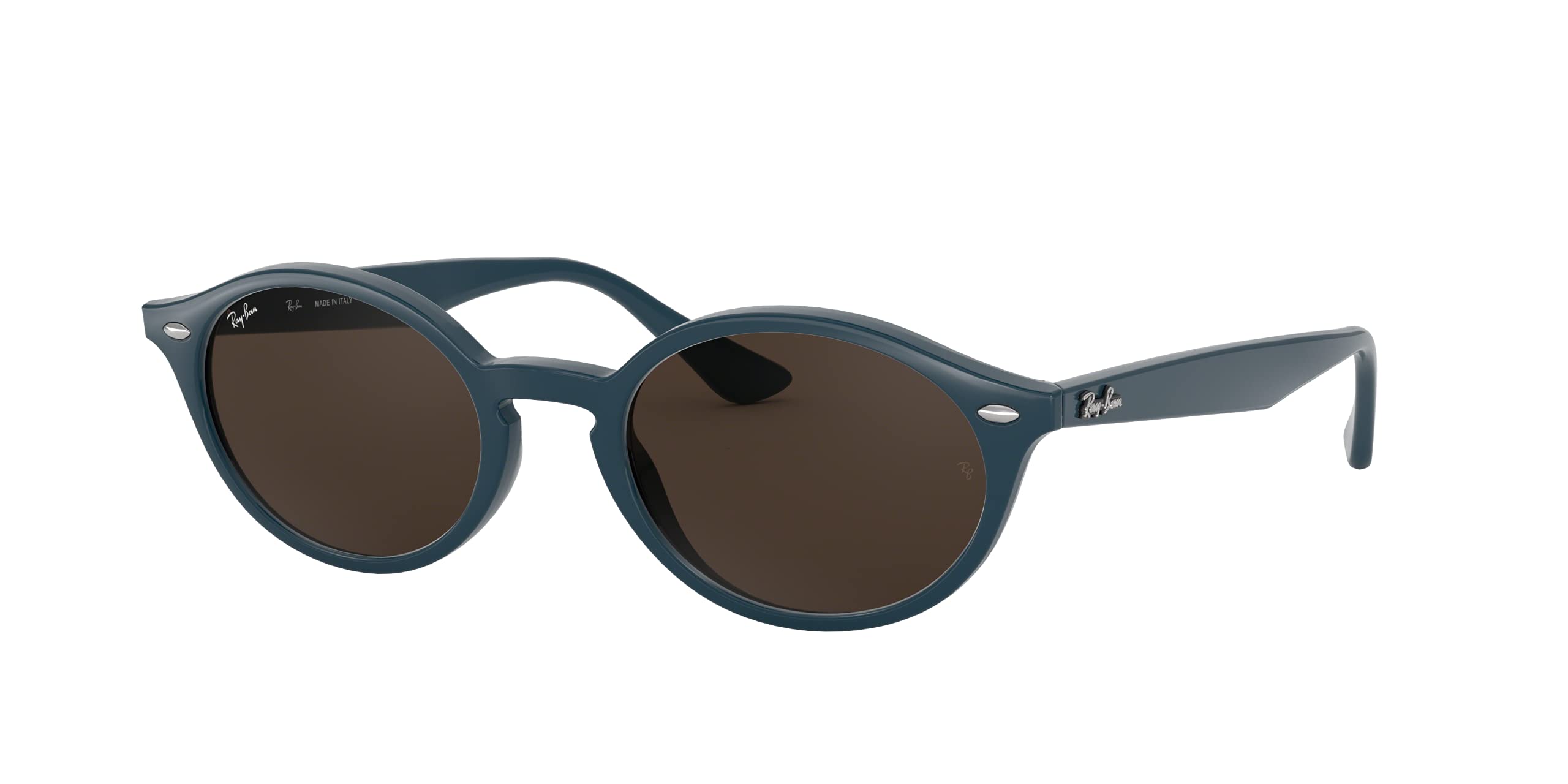 Ray-Ban Rb4315 Oval Sunglasses, Striped Grey Havana/Dark Grey, 51 mm