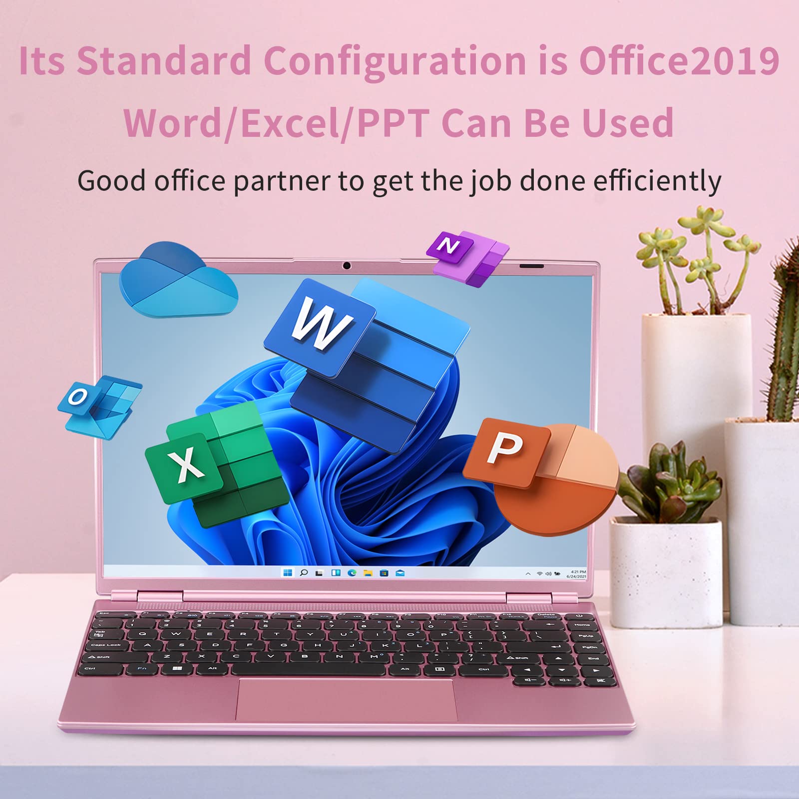 SERYUB 14 Inch Pink Laptop,8GB RAM 512GB SSD Windows 11 Laptops,1920x1200 Pixels,Intel Celeron J4105 Notebook PC (up to 2.5ghz),Dual Wi-Fi, 2xUSB 3.0,Type-C,Full Size Keyboard Computer