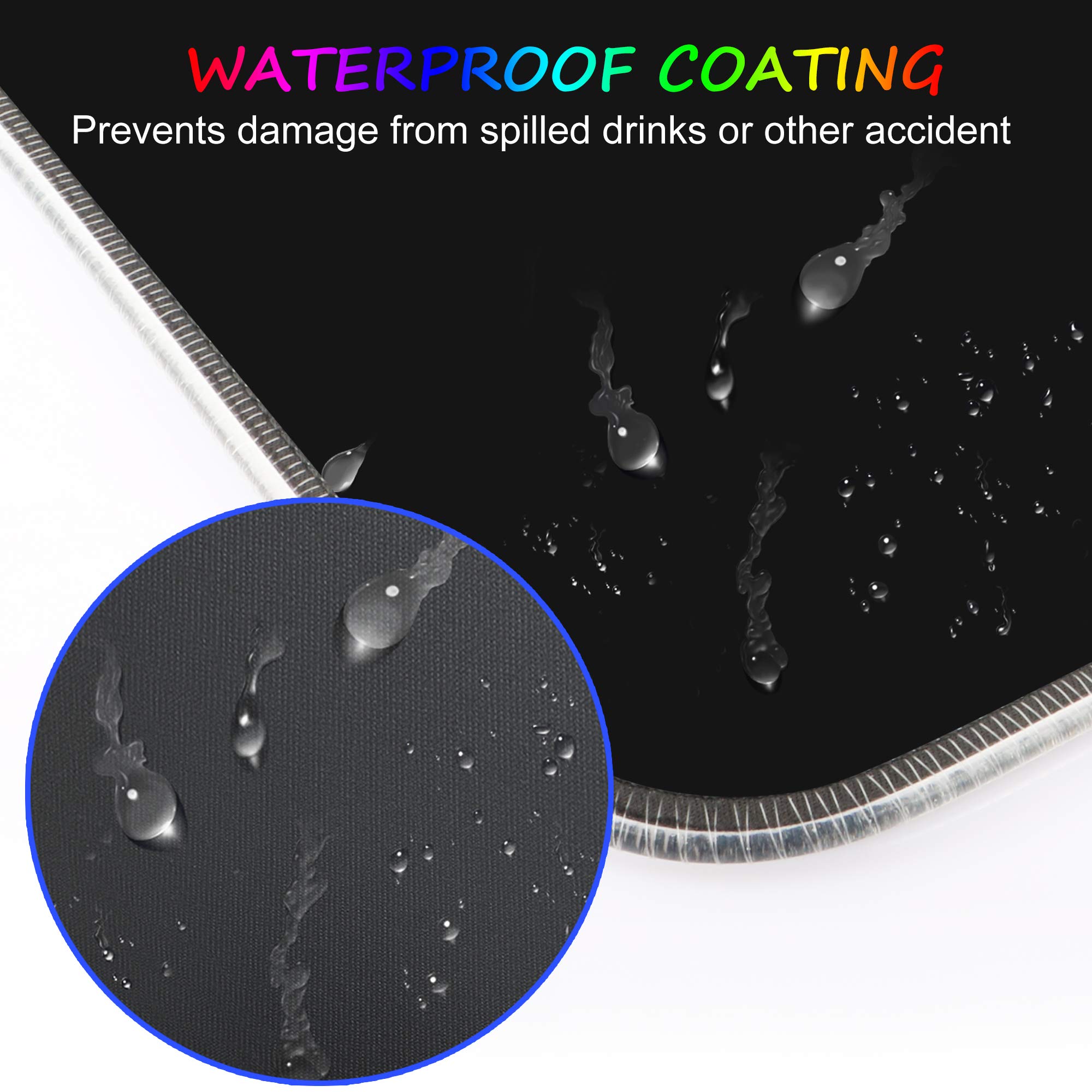 RGB Mouse Pad,Large Led Gaming Mouse Pad with 14 Lighting Modes and 2 Brightness Levels,Non-Slip and Waterproof Soft Mouse Mat Suitable for Gamer/E-Sport Pros/Office
