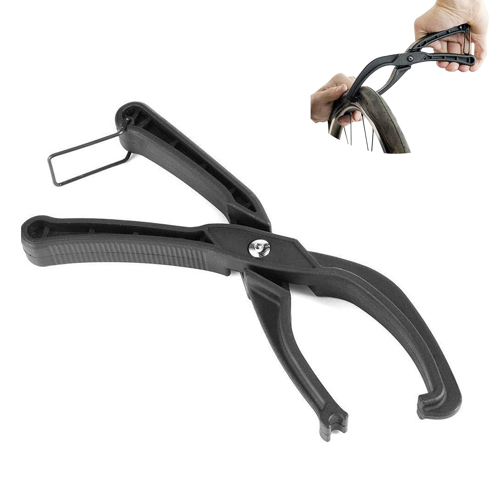 PiAEK Bike Tyre Removal Clamp, Bike Rim Protector Tool, Convenience Bicycle Tire Changer, Bicycle Tyre Tool for Difficult to Remove Bicycle Tyres