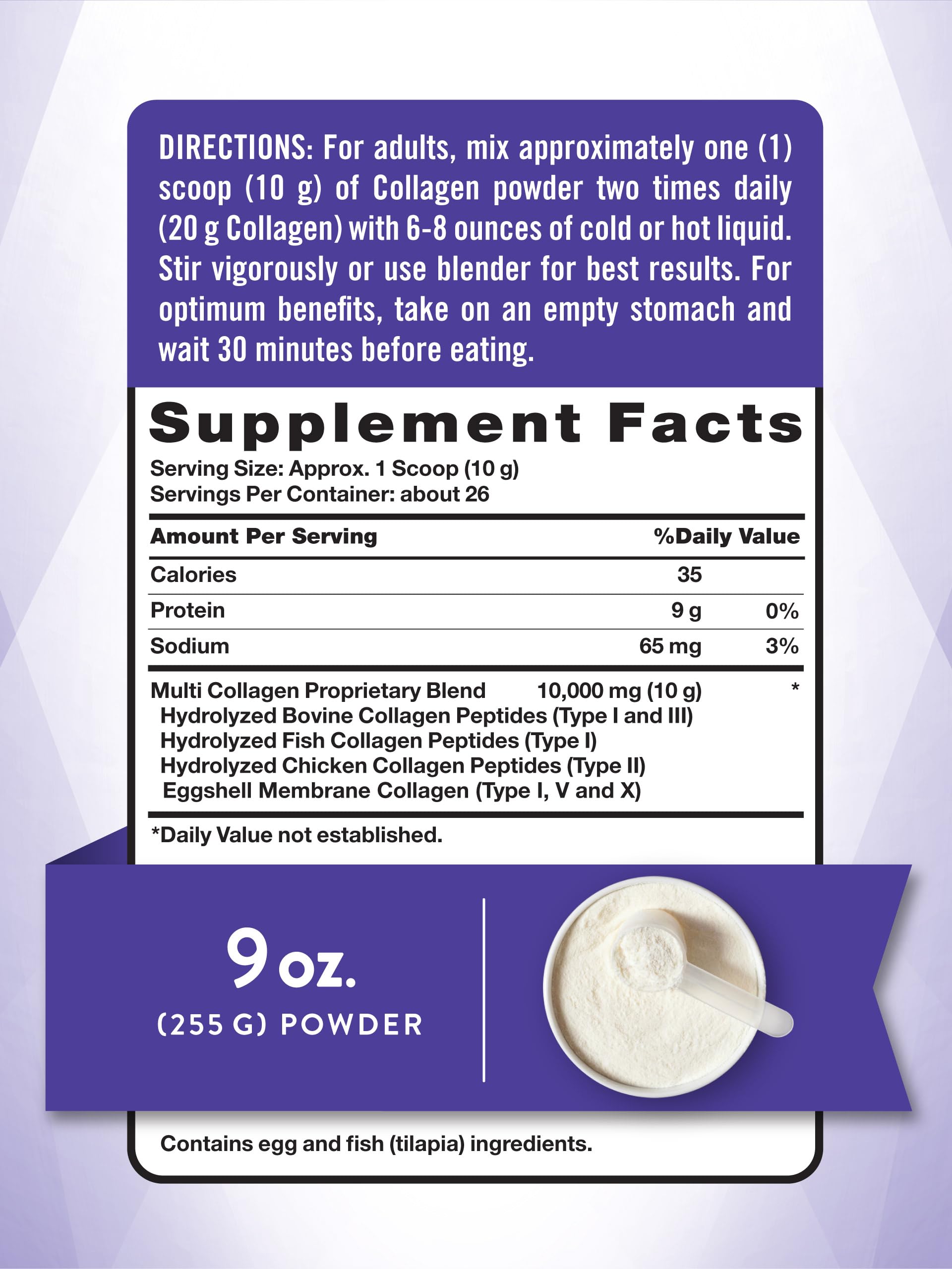 Nature's Truth Multi Collagen Powder | 9 oz | Type I, II, III, V, X | Hydrolyzed Collagen Peptide Protein Powder | Keto and Paleo Friendly | Unflavored | Gluten Free