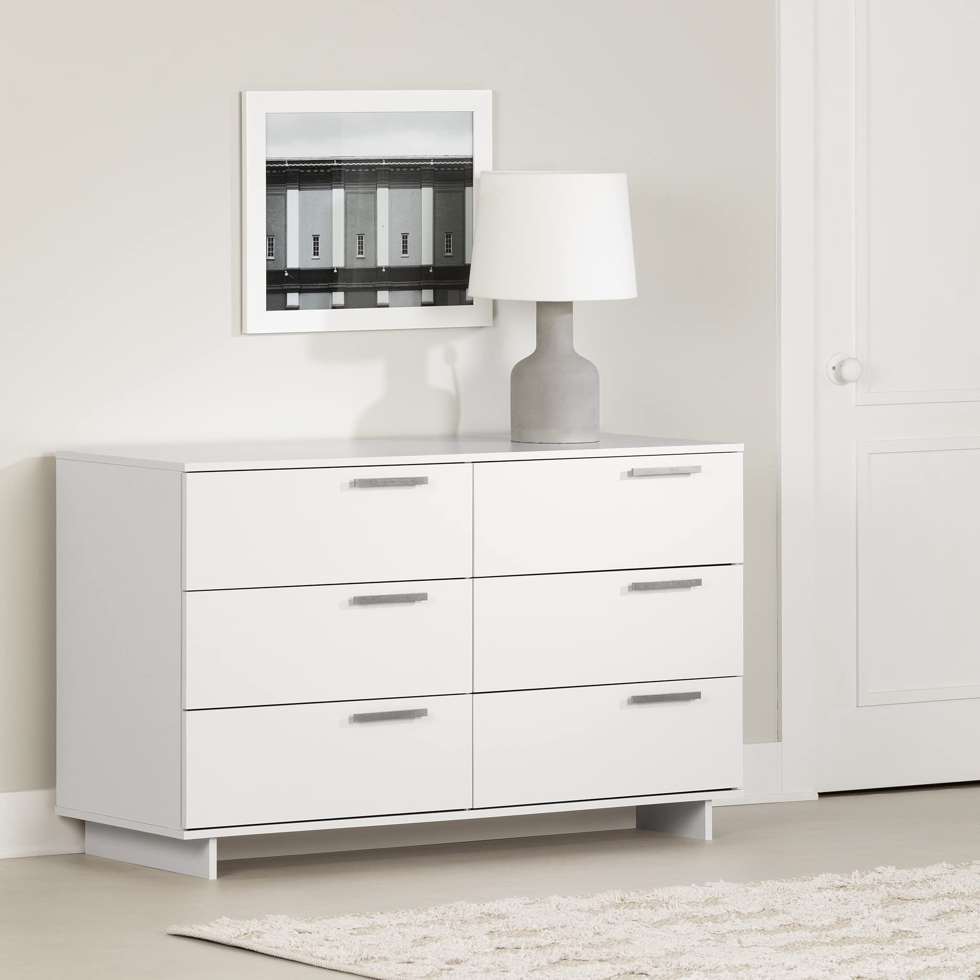 South Shore Cavalleri 6-Drawer Double Dresser, Pure White