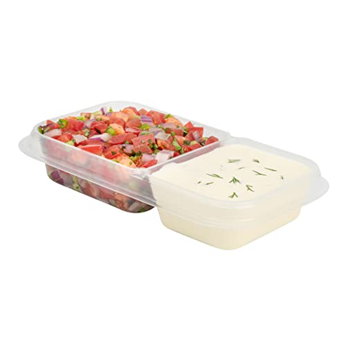 Restaurantware TRAYS ONLY: Futura 15.2 Ounce Trays For Containers 100 Microwavable Trays For 24 34 And 44 Ounce Containers - Containers Sold Separately 2 Compartments Clear Plastic Food Trays