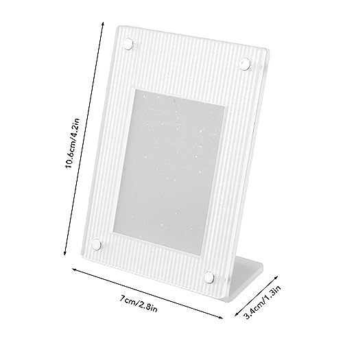 Photo Frame, Simple Cleaning, Sturdy Magnetic Tabletop Decorative Frame for Photos in Clear Acrylic for Cards (Transparent (Wave Pattern))