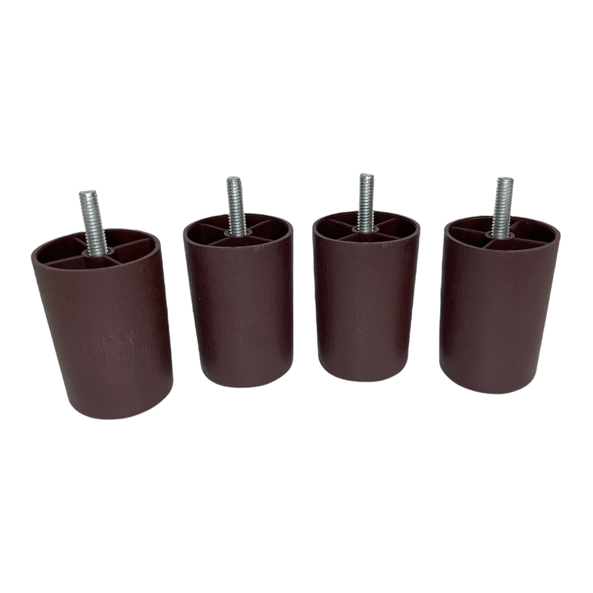 ProFurnitureParts 3.0" Inch Brown Round Tapered Plastic Sofa Couch Chair Legs Set of 4 (3.0)