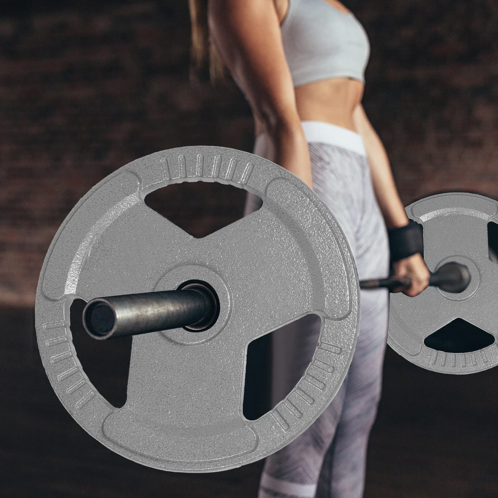Olympic Weight Plate Set - Single Pair & Set 2 Inch Athletic Rubber Grip Barbell Plates Barbell Weight Set for Strength Training Weightlifting Weight Loss Home Gym (44LB Single)