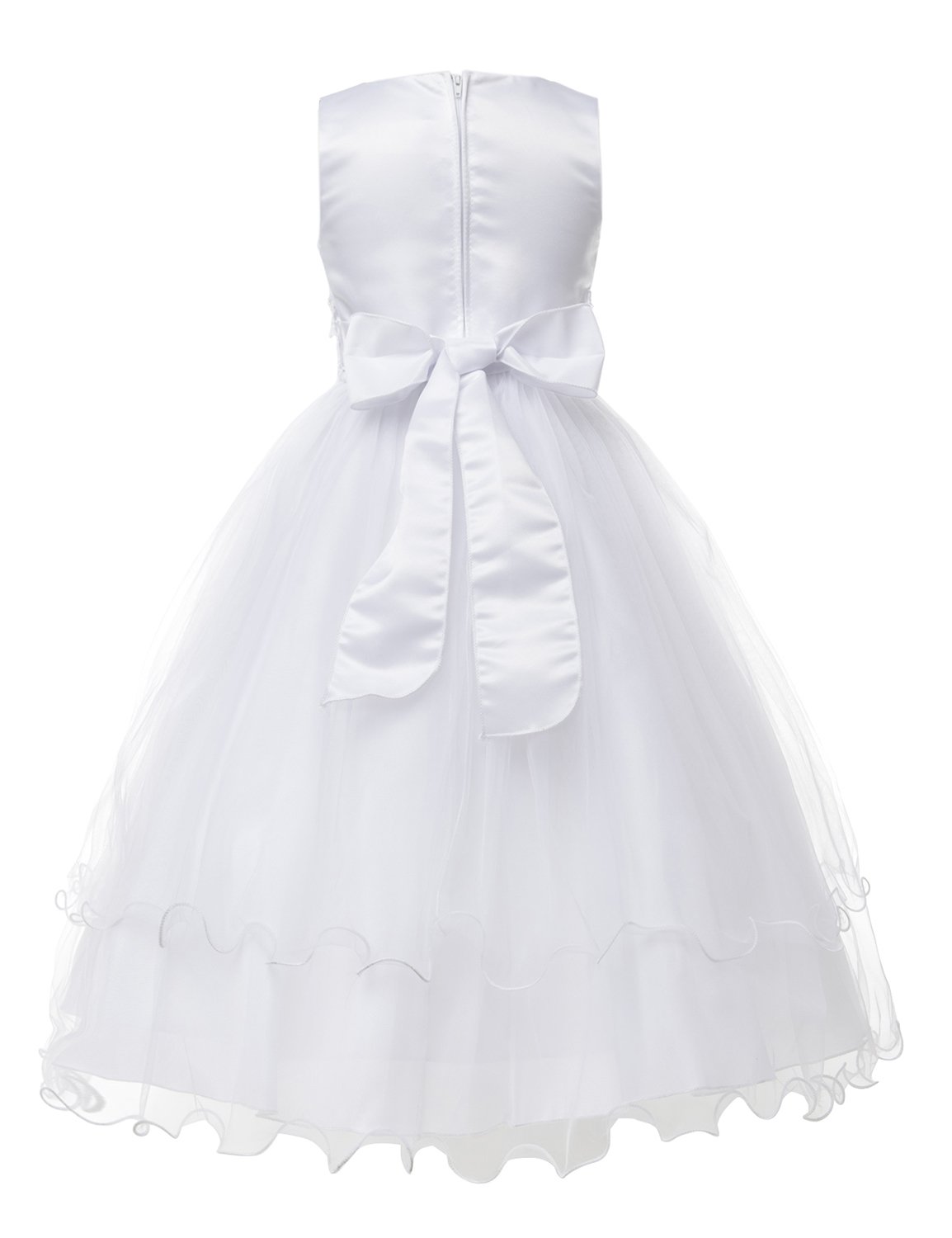 OLIVIA KOO Girls Graceful First Communion Dress (10, White)