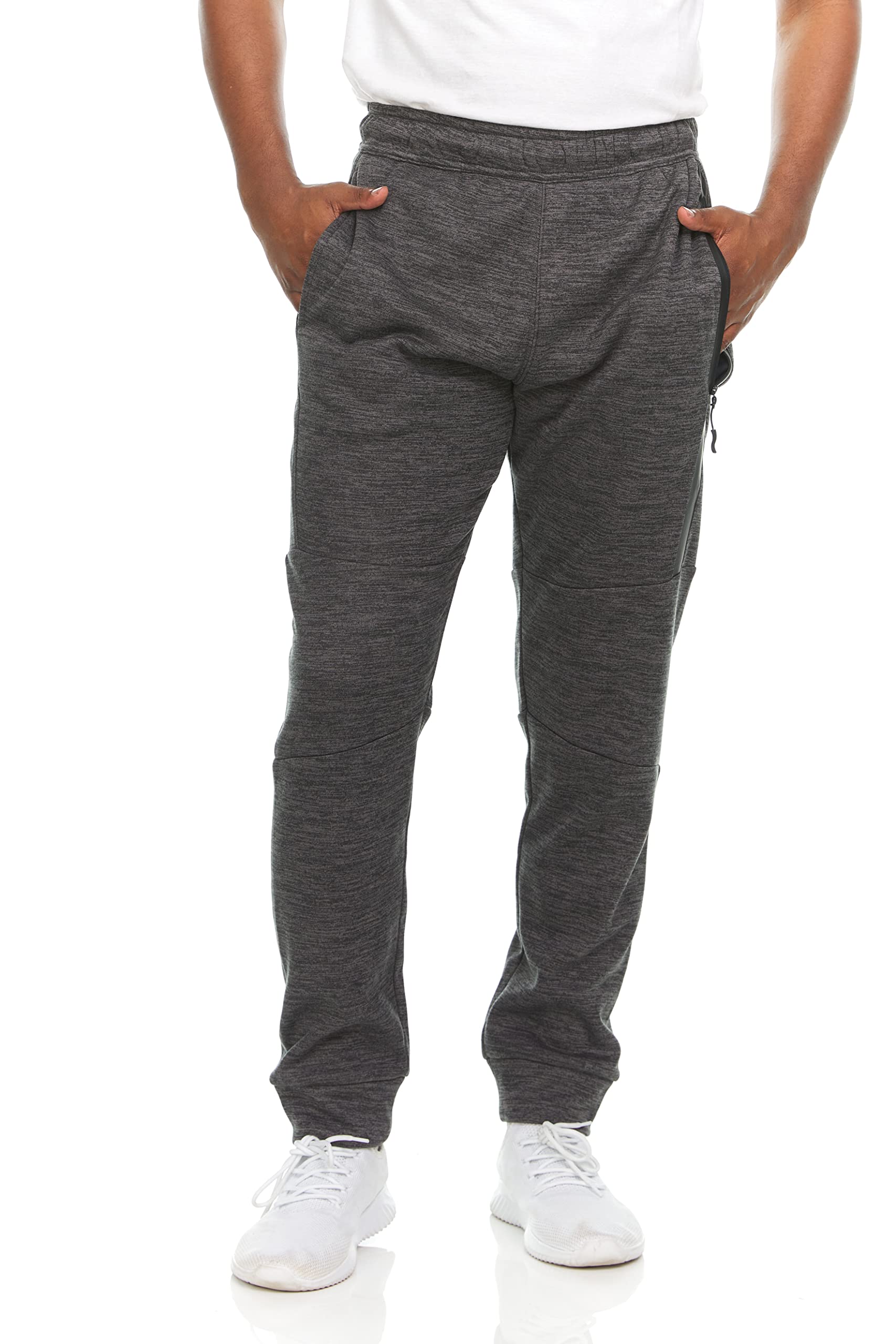 Spalding Mens Performance Fleece Jogger Pant, Black Spaced Dye, M