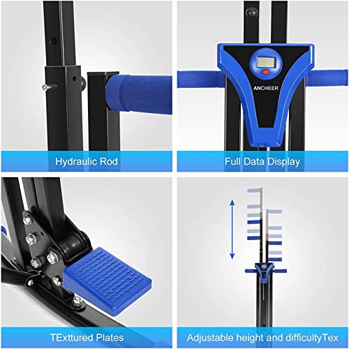 The ONLY Vertical Climber Machine Combined Resistance Training and High-Intensity Cardio for Home, More Than 350 lbs Weight Capacity,Full Body Stair Climber,Home Gym Exercise Machine (Blueblack)