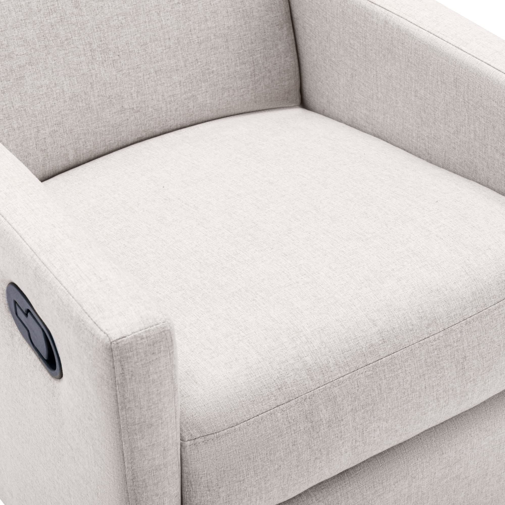 NCKMYB Modern Swivel Glider Recliner Chair, Linen Upholstered Reclining Sofa Chair Rocker Recliner for Living Room Home Office (Tan)