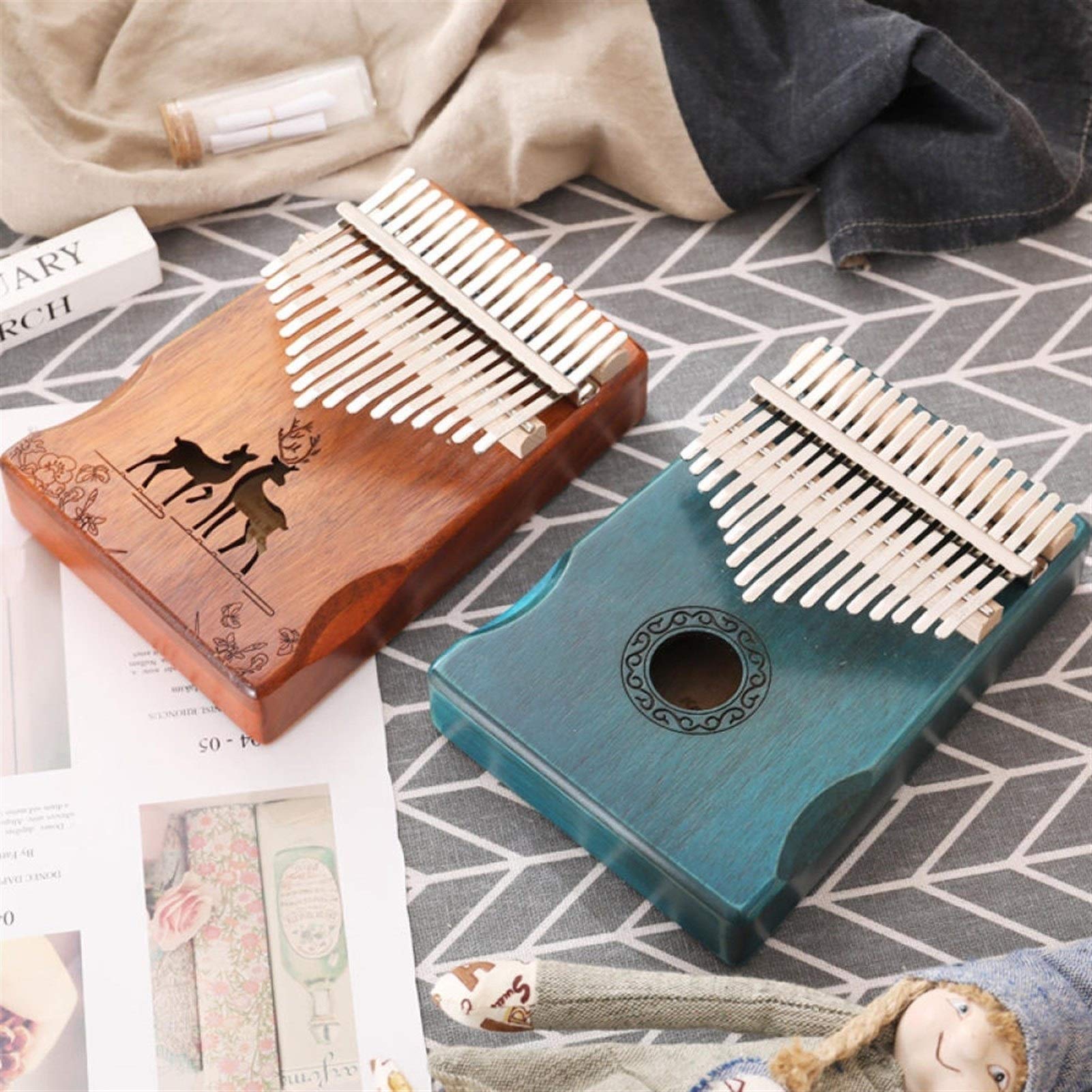 SLFDXDP Thumb Piano Thumb Piano 17-Tone Kalimba Finger Piano Instrument for Beginners Portable Thumb Piano Portable (Color : C)