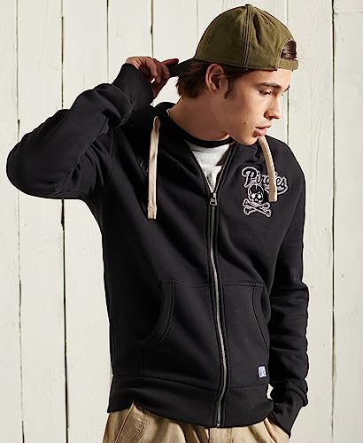 Superdry Mens Collegiate State Zip Hoodie Black Size Xxl