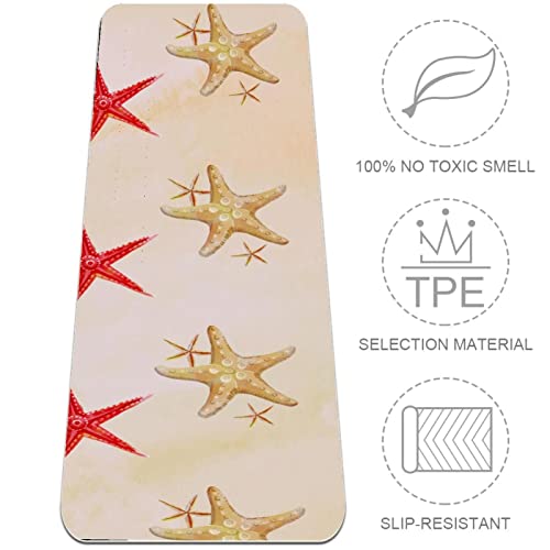 Yoga Mat, Yoga Mats for Home Workout, Workout Mat, Exercise Mats, Pilates Mat, Starfish Pattern