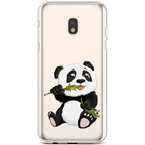PHEZEN Galaxy J3 2018 Case,J3 Orbit Case,J3 Star Case,J3 AchieveCase,J3 V 3rd Gen/J3 Orbit/J3 Express Prime 3/Amp Prime 3/Sol 3 Case,Clear Soft TPU Silicone Case Ultra-Thin Slim Case, Panda