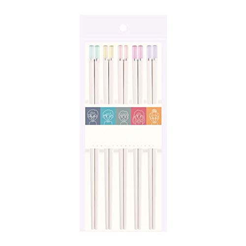 Reusable Chopsticks Japanese Fiberglass Chopsticks Lightweight Dishwasher Safe Multicolor 5 Pairs Gift Set
