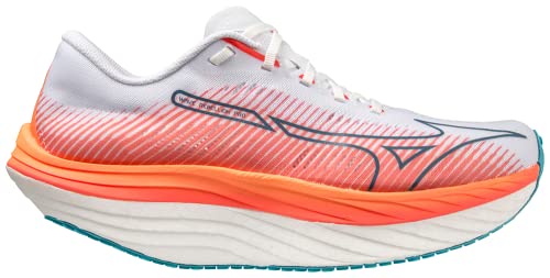 Mizuno Men's Wave Rebellion Pro Running Shoe, White/Silver, 8